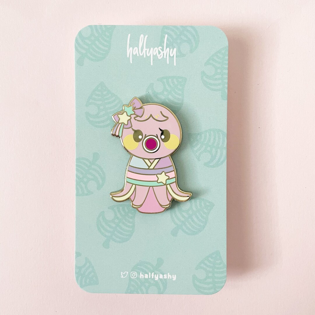 Kokeshi ACNH Pink Octopus Islander Marina Enamel Pin - Etsy