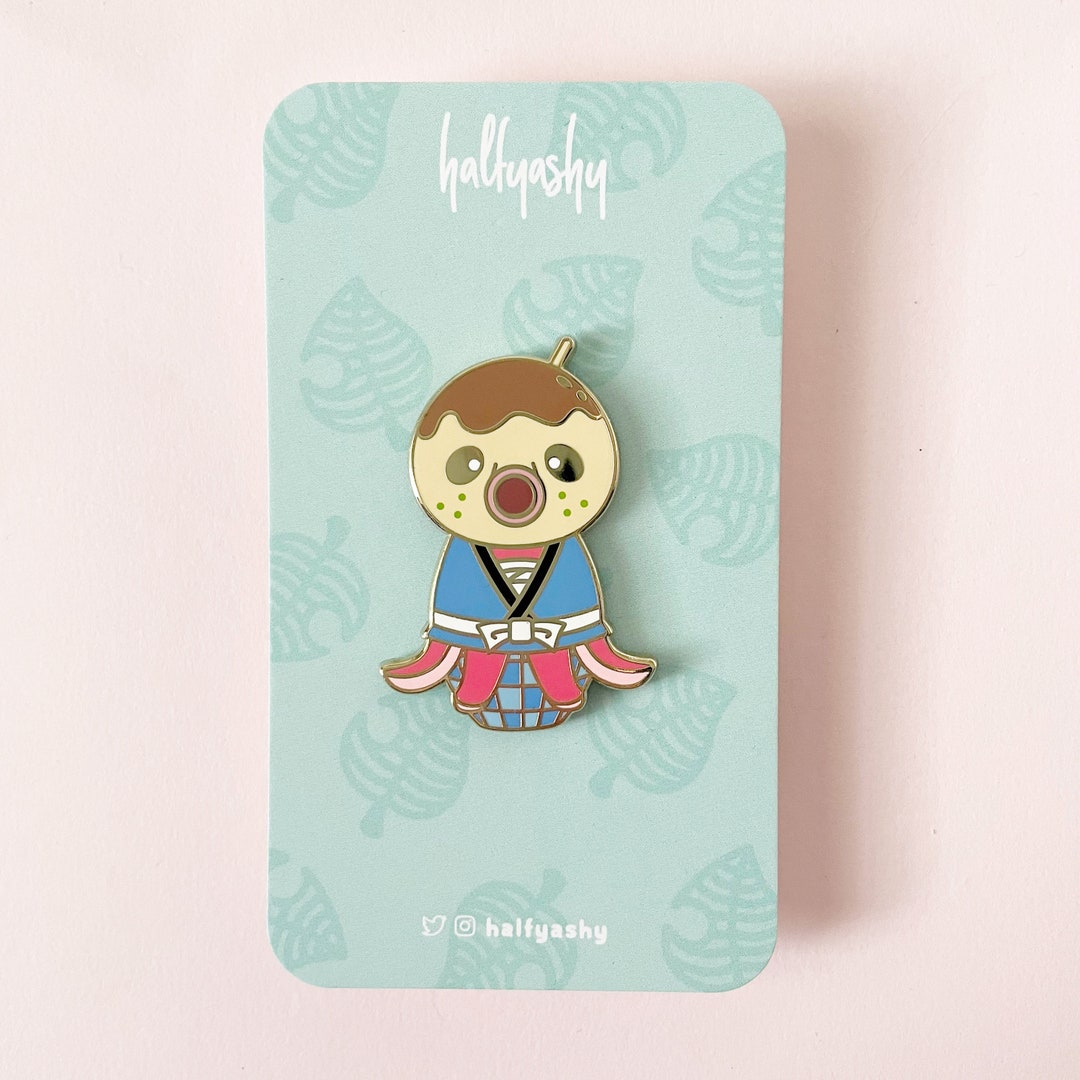 Kokeshi ACNH Tako Octopus Islander Zucker Enamel Pin - Etsy