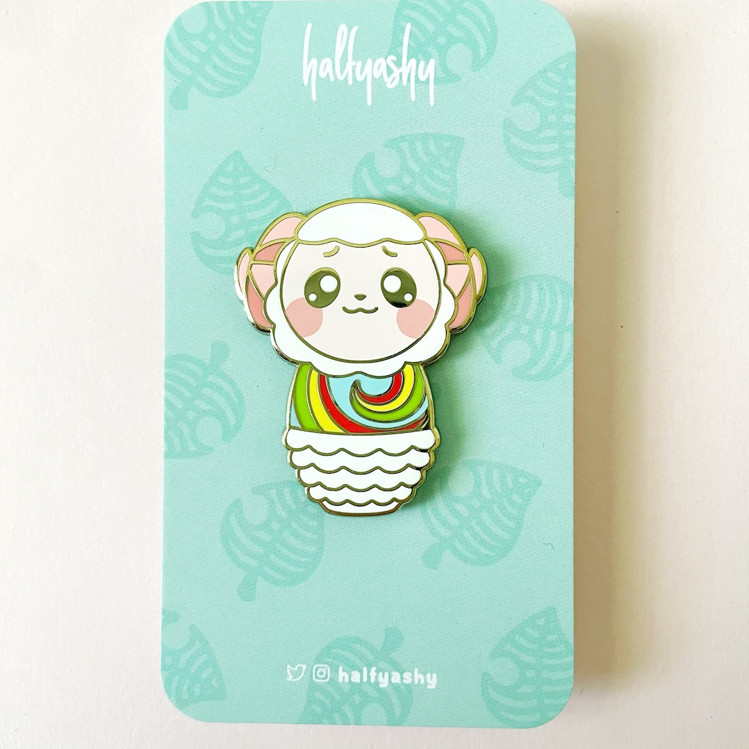 Kokeshi ACNH Sheep Islander Dom Enamel Pin - Etsy