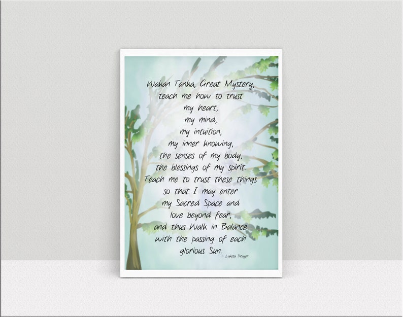 Lakota Prayer, Native American Decor, Native American Prayer, Lakota ...