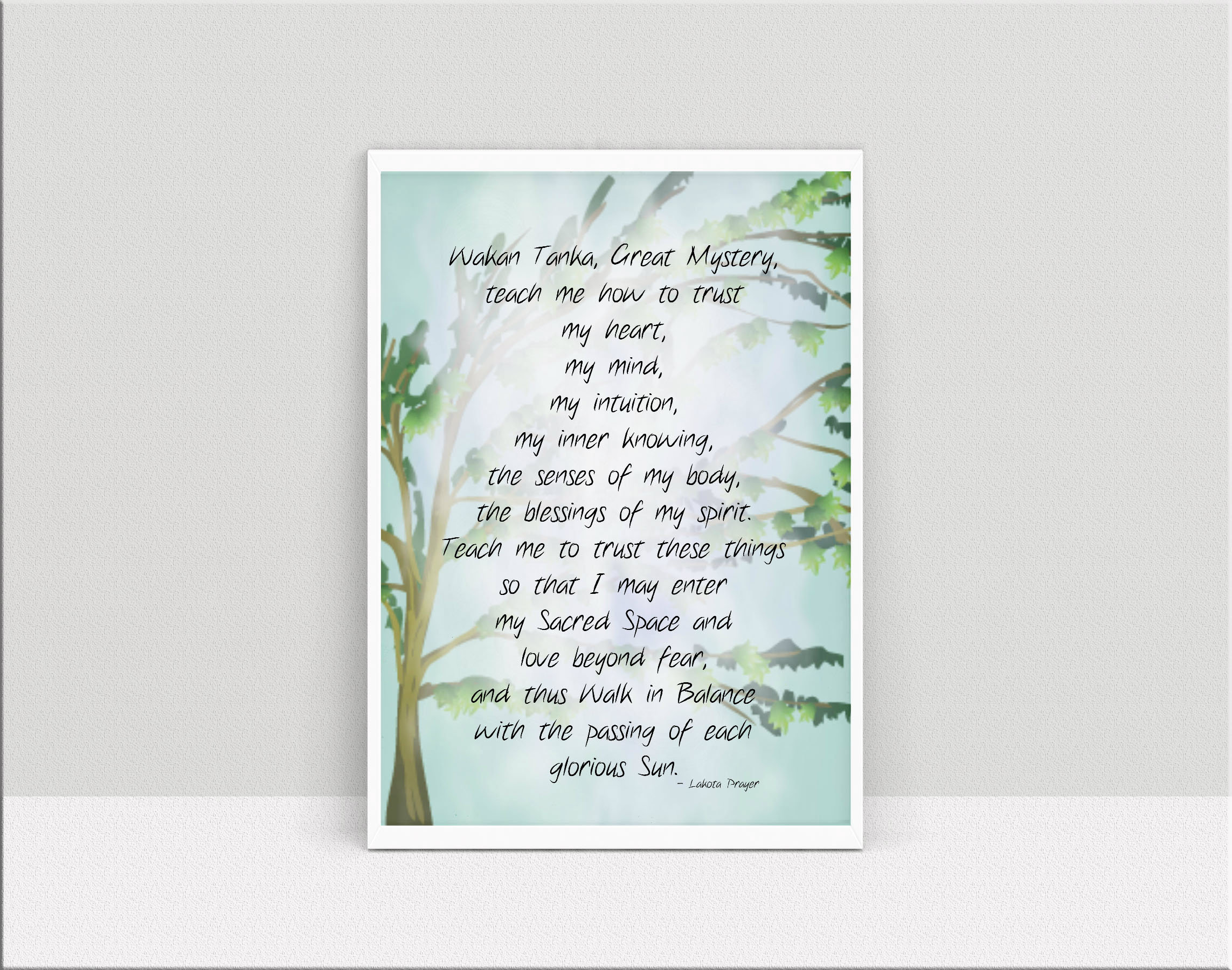 Lakota Prayer, Native American Decor, Native American Prayer, Lakota ...