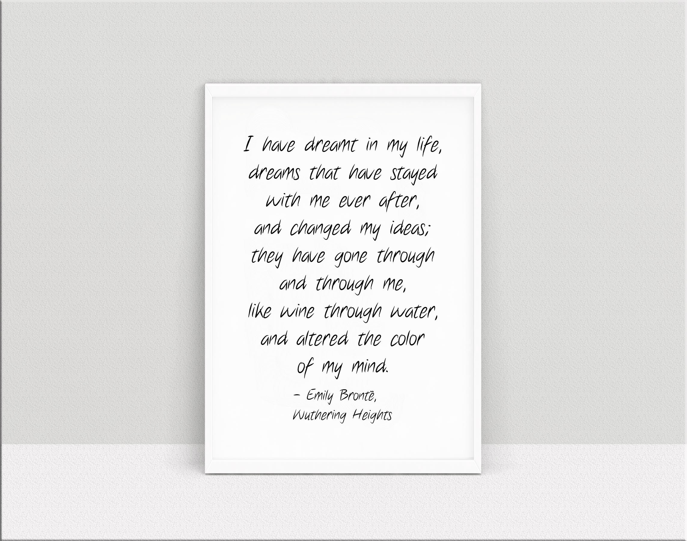 Emily Bronte Quote, Wuthering Heights Quote, Printable Wall Art ...