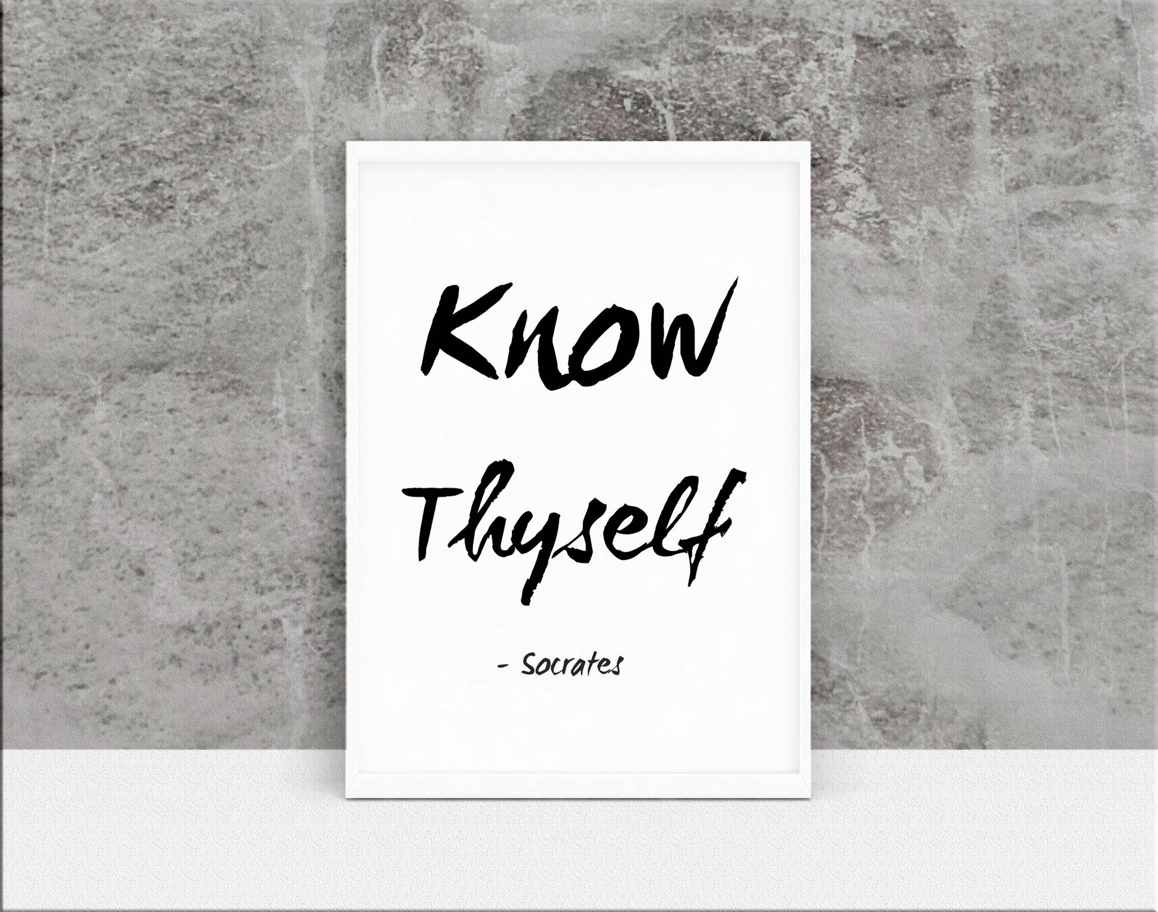 Socrates Quote, Know Thyself, Philosopher, Inspirational Quote Print ...