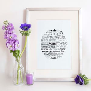 Moon Print, Moon Decor, Moon Phase, Moon Goddess, Mother Maiden Crone ...