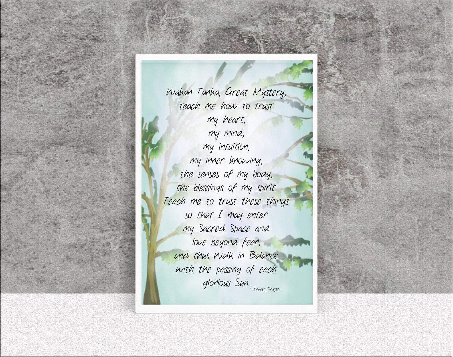 Lakota Prayer, Native American Decor, Native American Prayer, Lakota ...