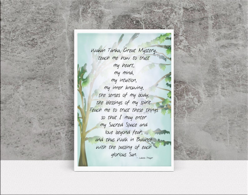 Lakota Prayer, Native American Decor, Native American Prayer, Lakota ...