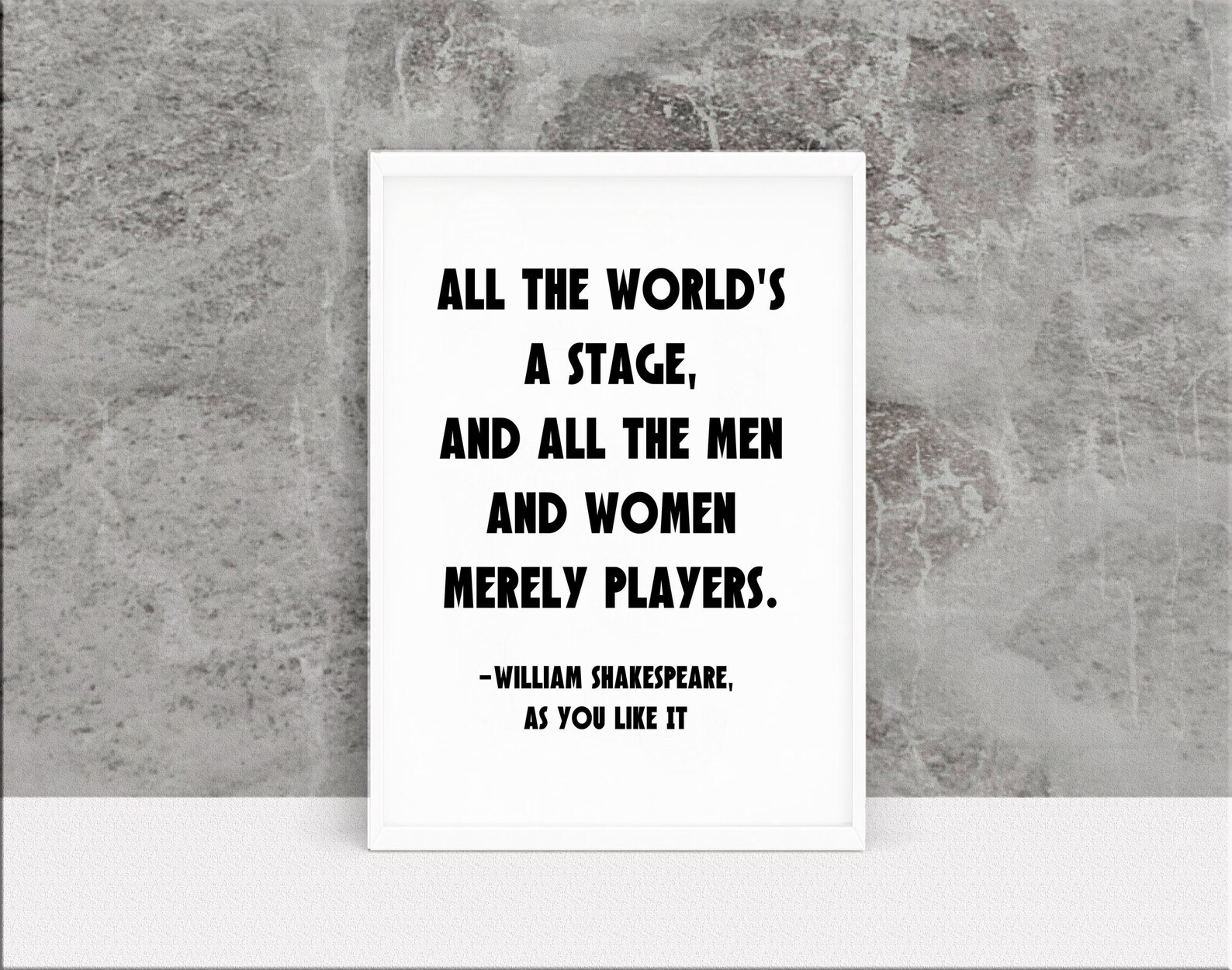 Shakespeare Quote All The World's A Stage As You Like | Etsy