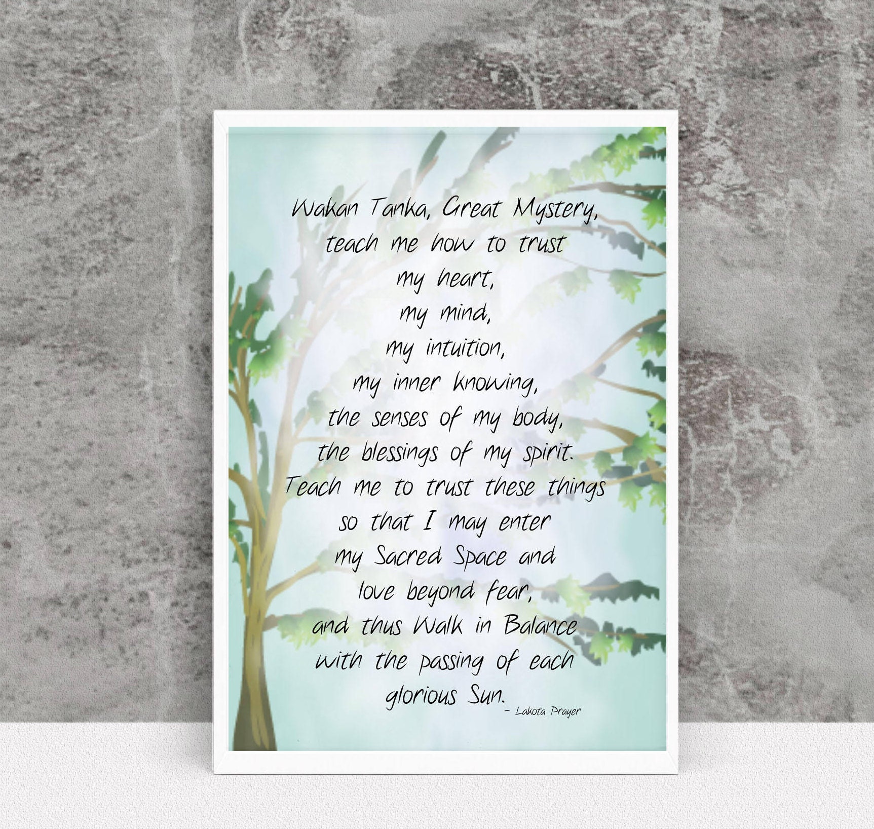 Lakota Prayer, Native American Decor, Native American Prayer, Lakota ...