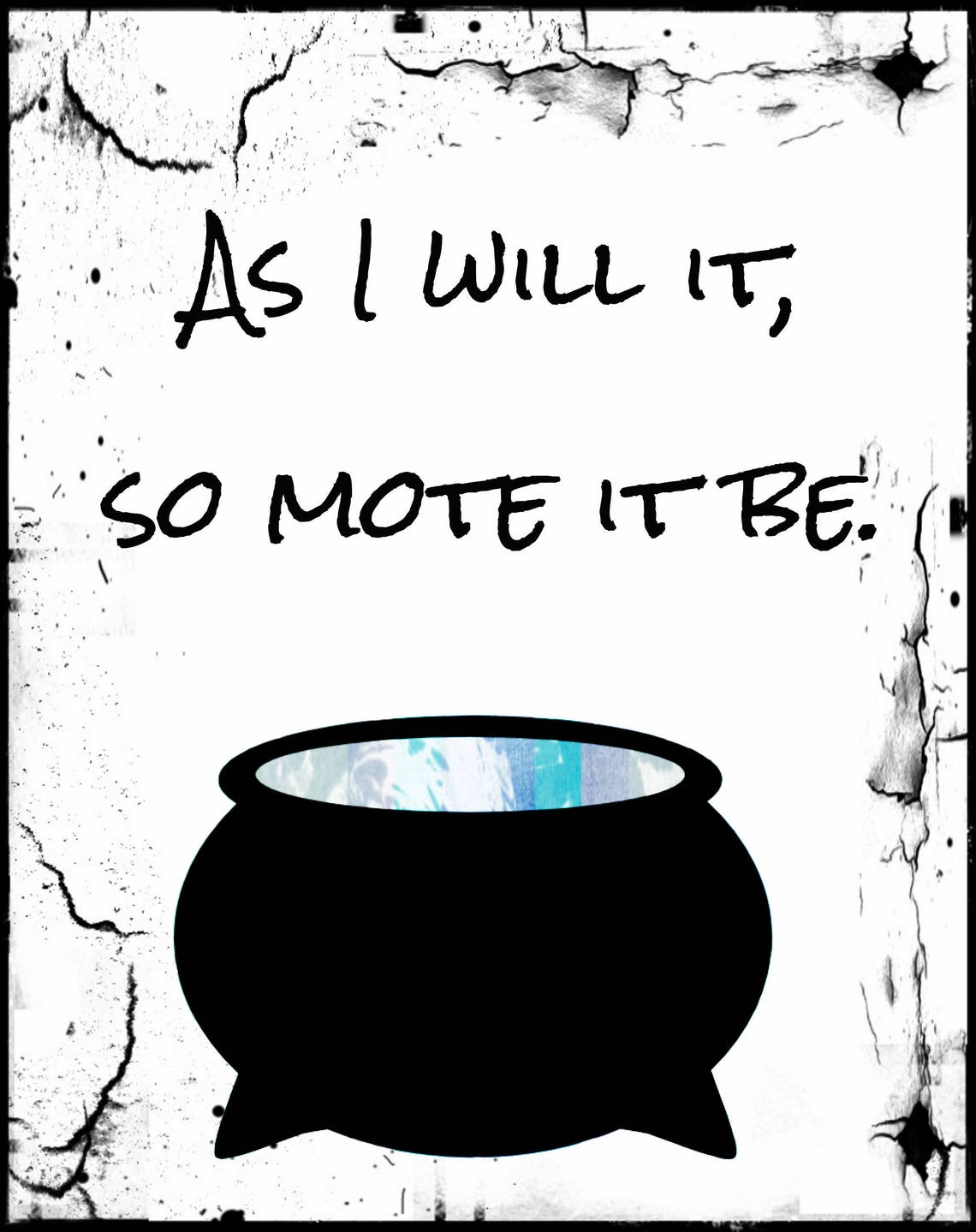 So Mote It Be, Witch Print, Wiccan Prayer, Spell Decor, Occult Print ...