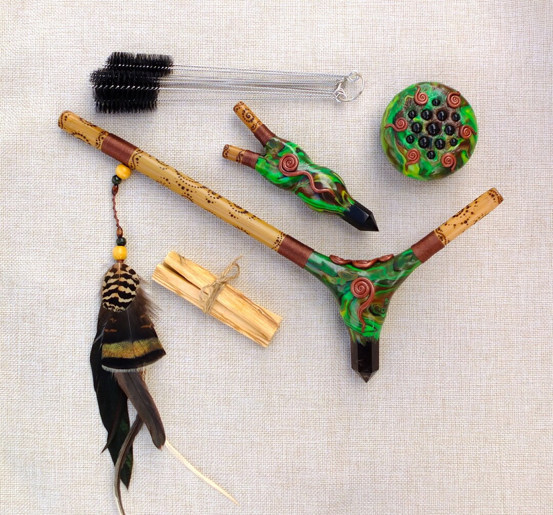 Beautiful shaman Set for Sacred Ceremonies, 2 Pipes and Tin, Very Big ...