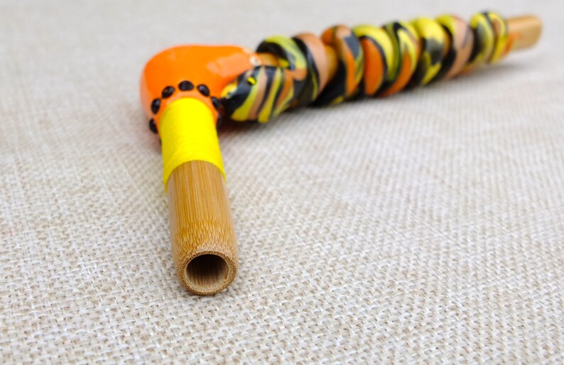 Ceremonial Snake Tepi L-shape blow pipe for Amazonian Rapé | Etsy