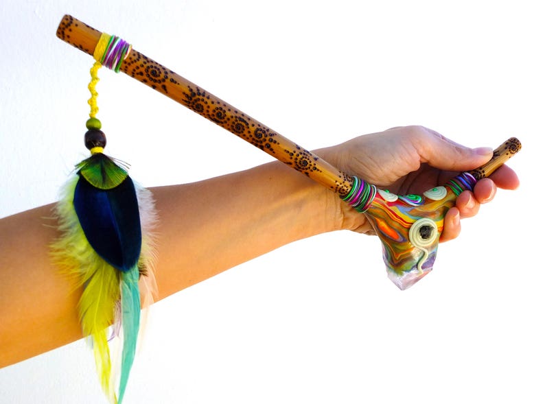 Beautiful Ceremonial Tepi Pipe for Rapé Shamanic Snuff | Etsy