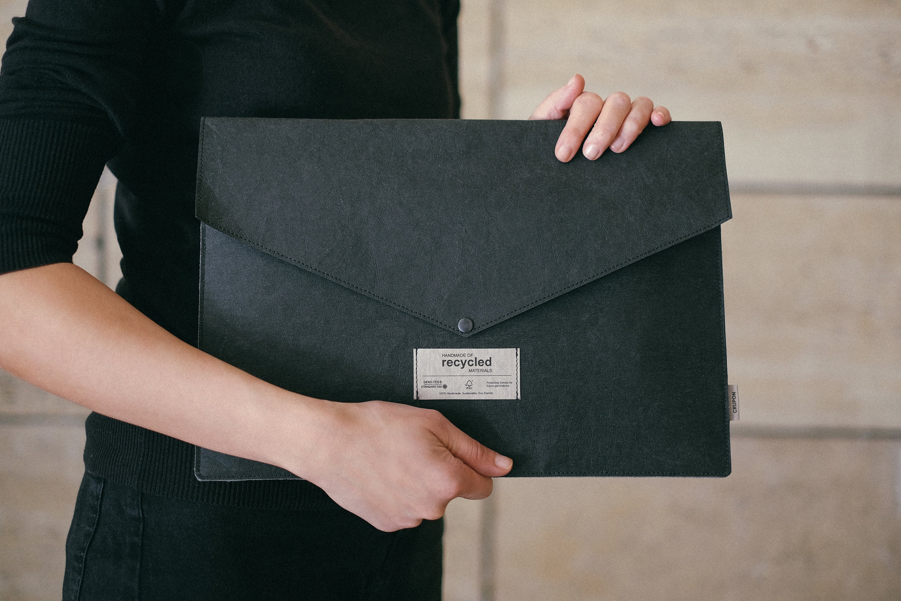 Black Laptop Sleeve Sustainable Laptop Sleeve Eco Friendly | Etsy