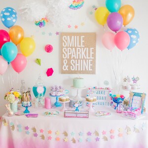Hot Air Balloon Birthday Tablecloth - up up and Away Tablecloth - Ombre ...