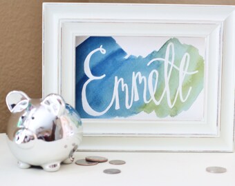 Customized Watercolor Name Art
