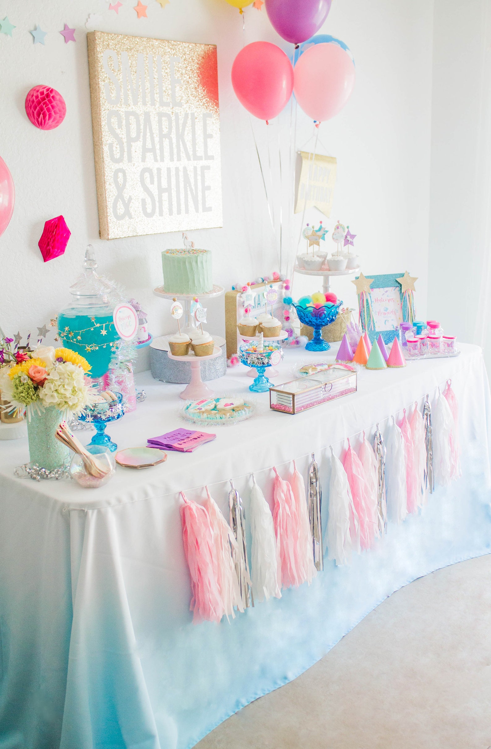 Ombre Linen Tablecloth – Sky Blue, Beach Party Decor - Etsy