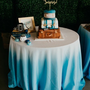 Hot Air Balloon Birthday Tablecloth - up up and Away Tablecloth - Ombre ...