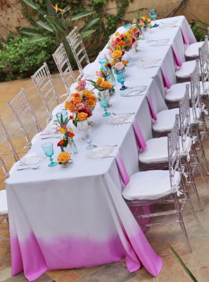 Coral Ombre Tablecloth - Linen Table Decor, Party Wedding - Etsy