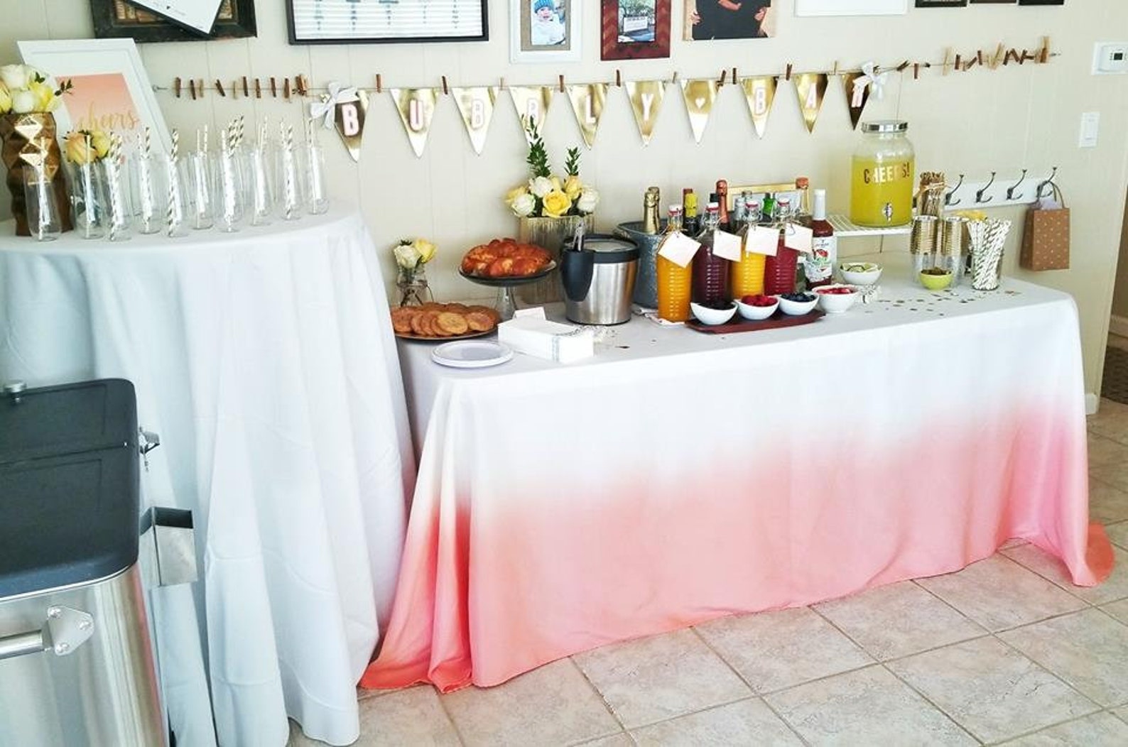 Green Tablecloth Green Ombre Linen Green Decor Ombre - Etsy