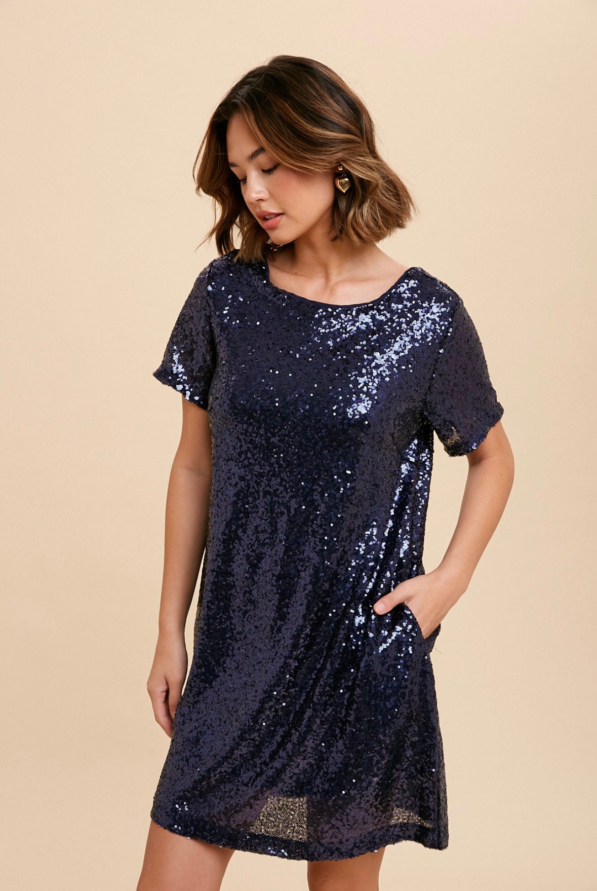 Sequin Dress, Taylor Swifty Sequin Dress in Midnight Blue, Sparkle ...