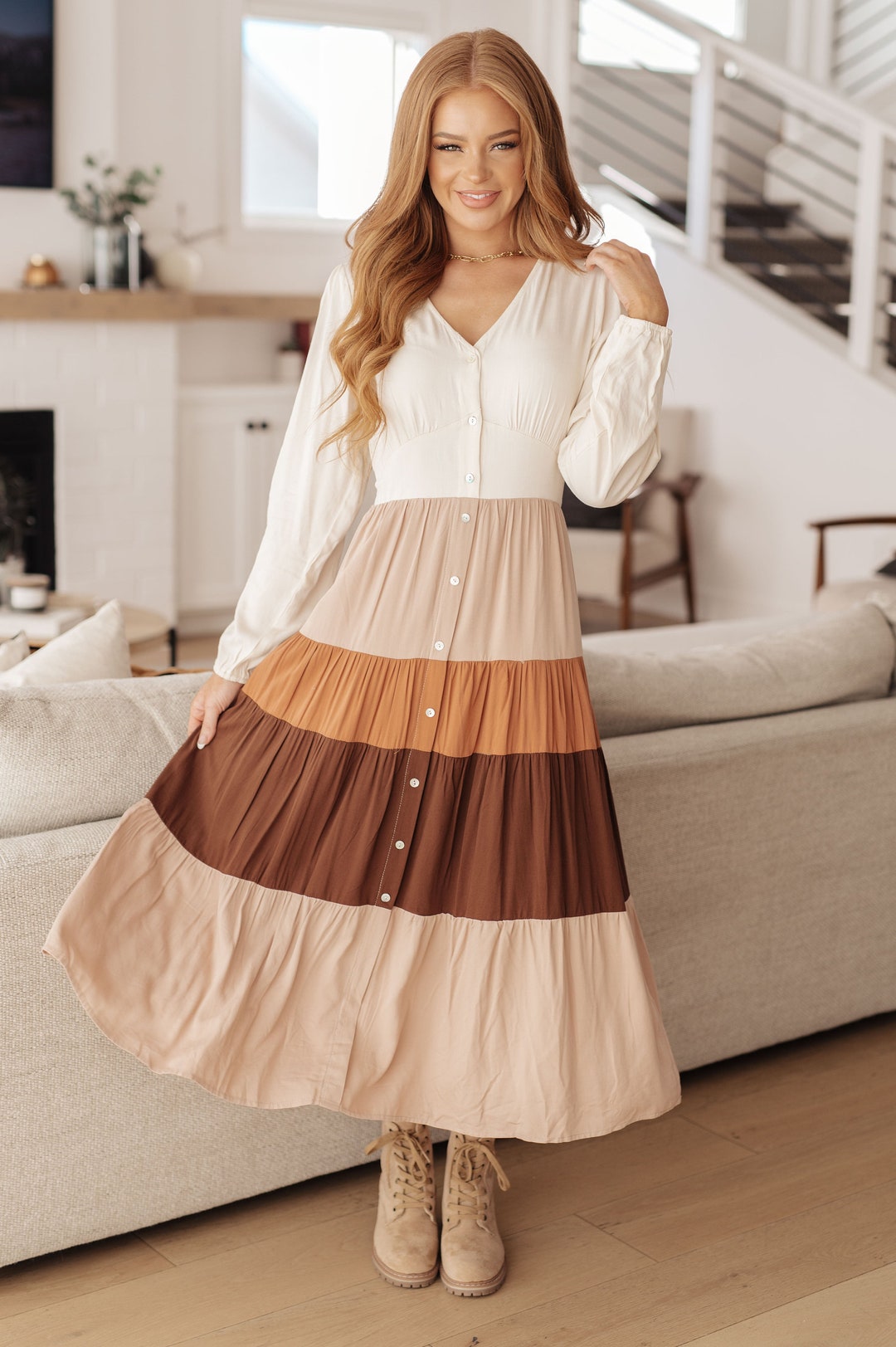 Spice of Life Color Block Midi Dress - Etsy