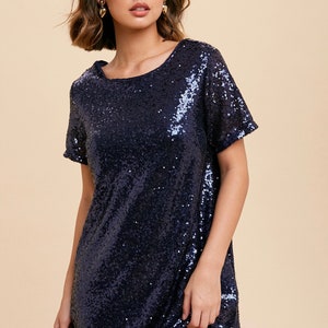 Sequin Dress, Taylor Swifty Sequin Dress in Midnight Blue, Sparkle ...