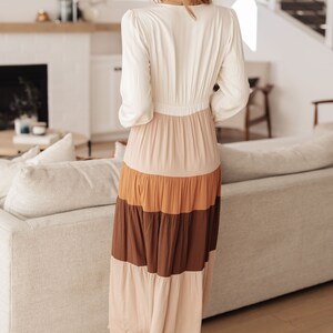 Boho Maxi Dress Spice of Life Color Block Midi Dress - Etsy