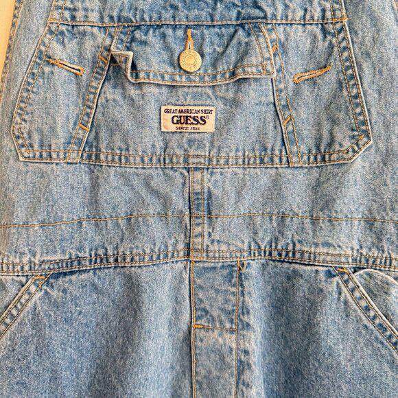 Vintage Guess Light Wash Blue Denim Overalls L - Etsy
