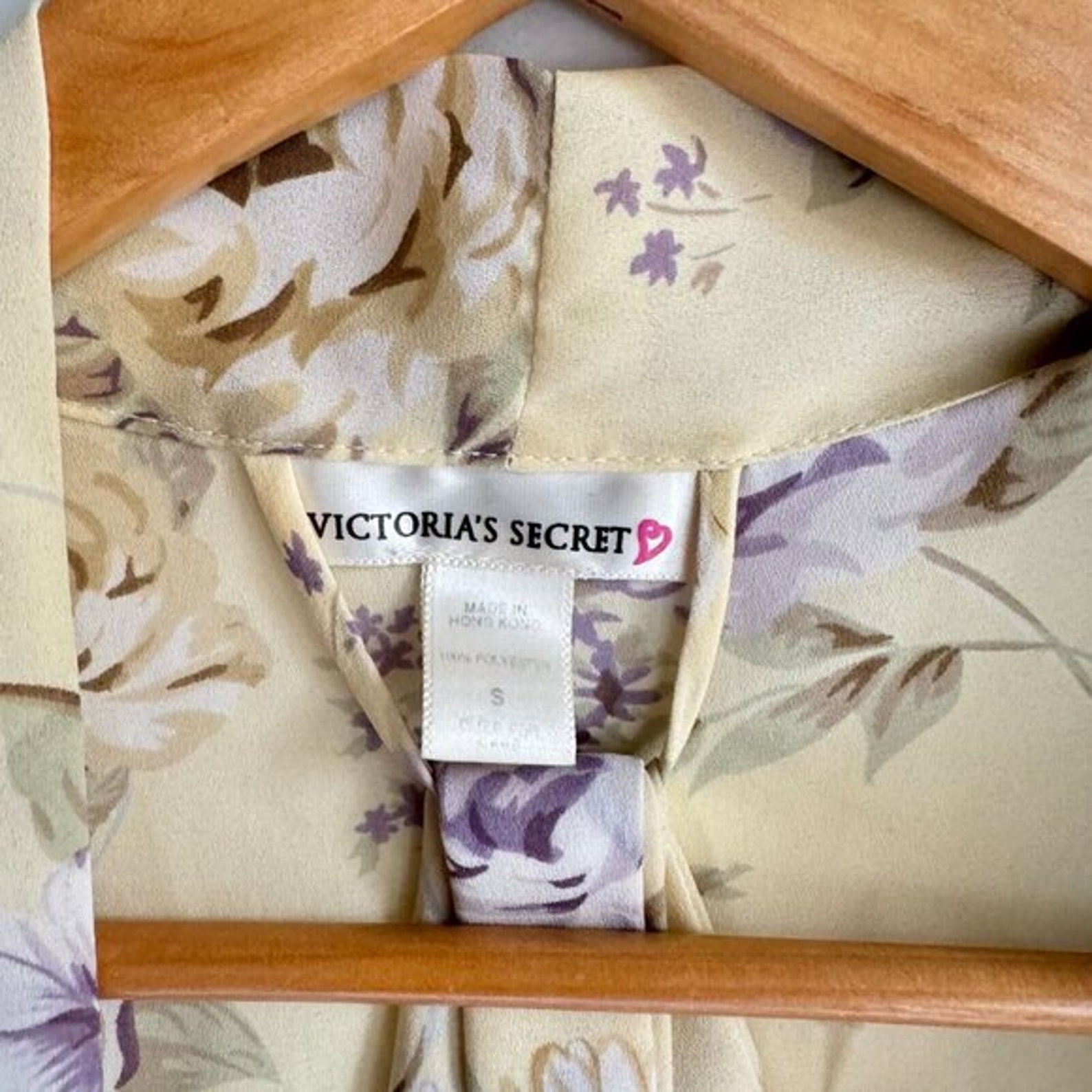 Vintage Victorias Secret Ivory Pastel Yellow Floral Short Robe S - Etsy