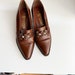 Vintage Leather Tucci Made in Italy Brown Unique Heel Loafers Shoeties ...