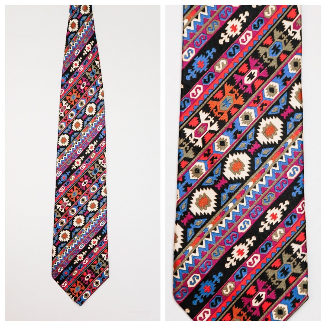 Colourful Southwestern Tie Navajo Print Mens Necktie Aztek Print ...