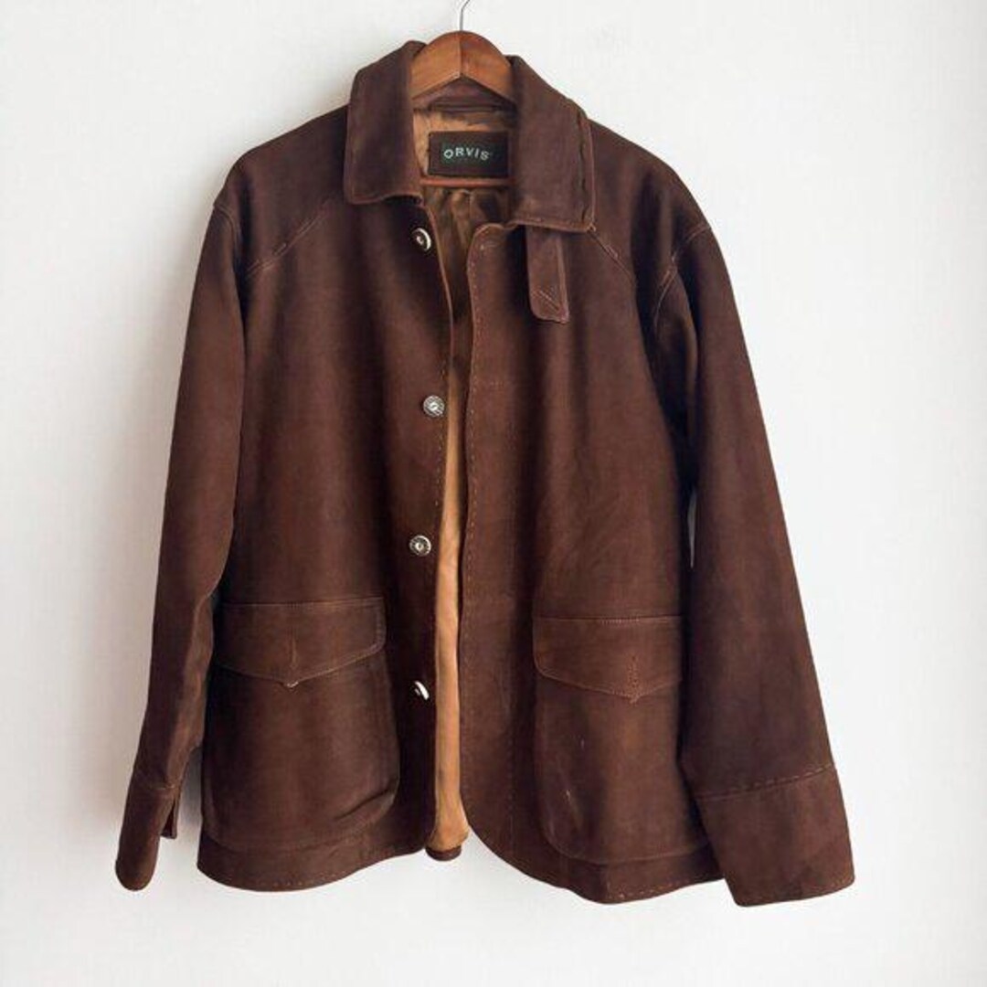 Vintage ORVIS Dark Brown Suede Patch Pocket Button Down Jacket - Etsy