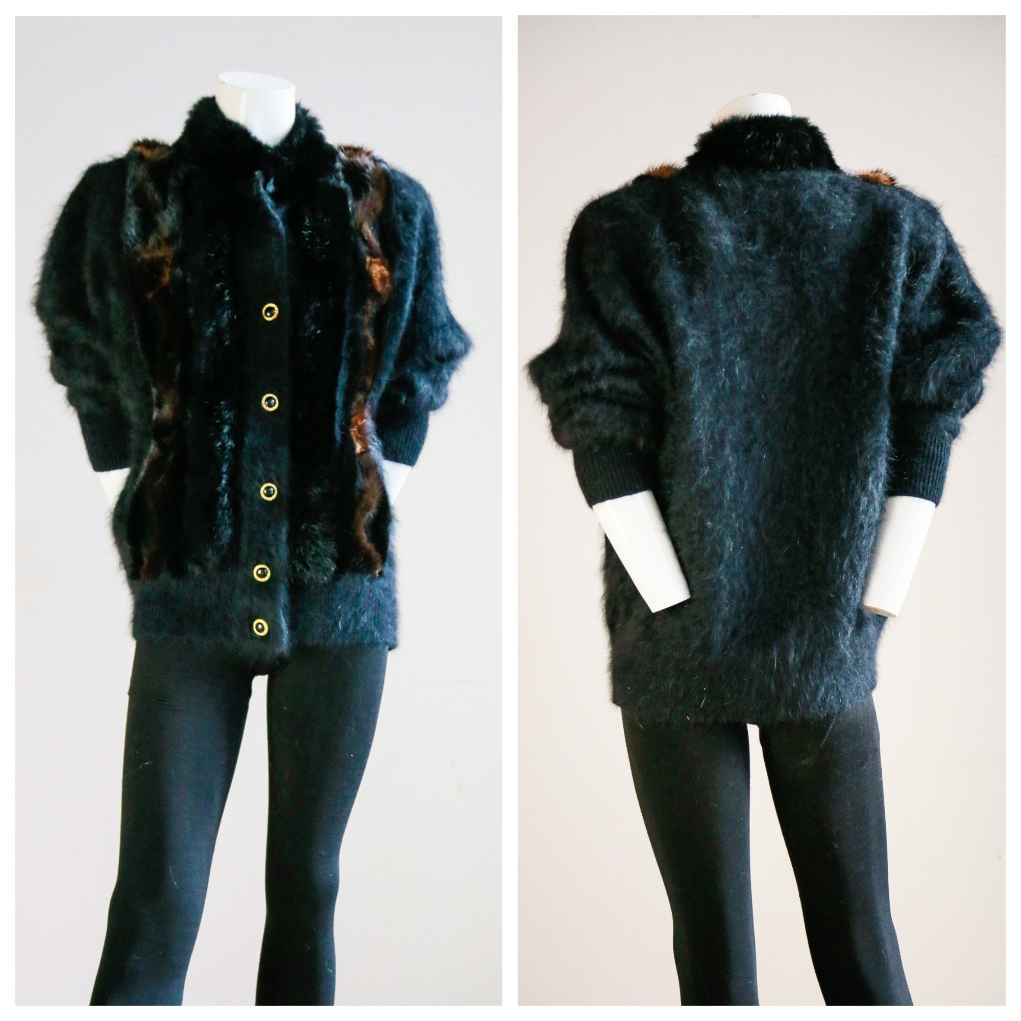 Angora Fur Sweater Coat Wool Angora Rabbit Fur Sweater | Etsy