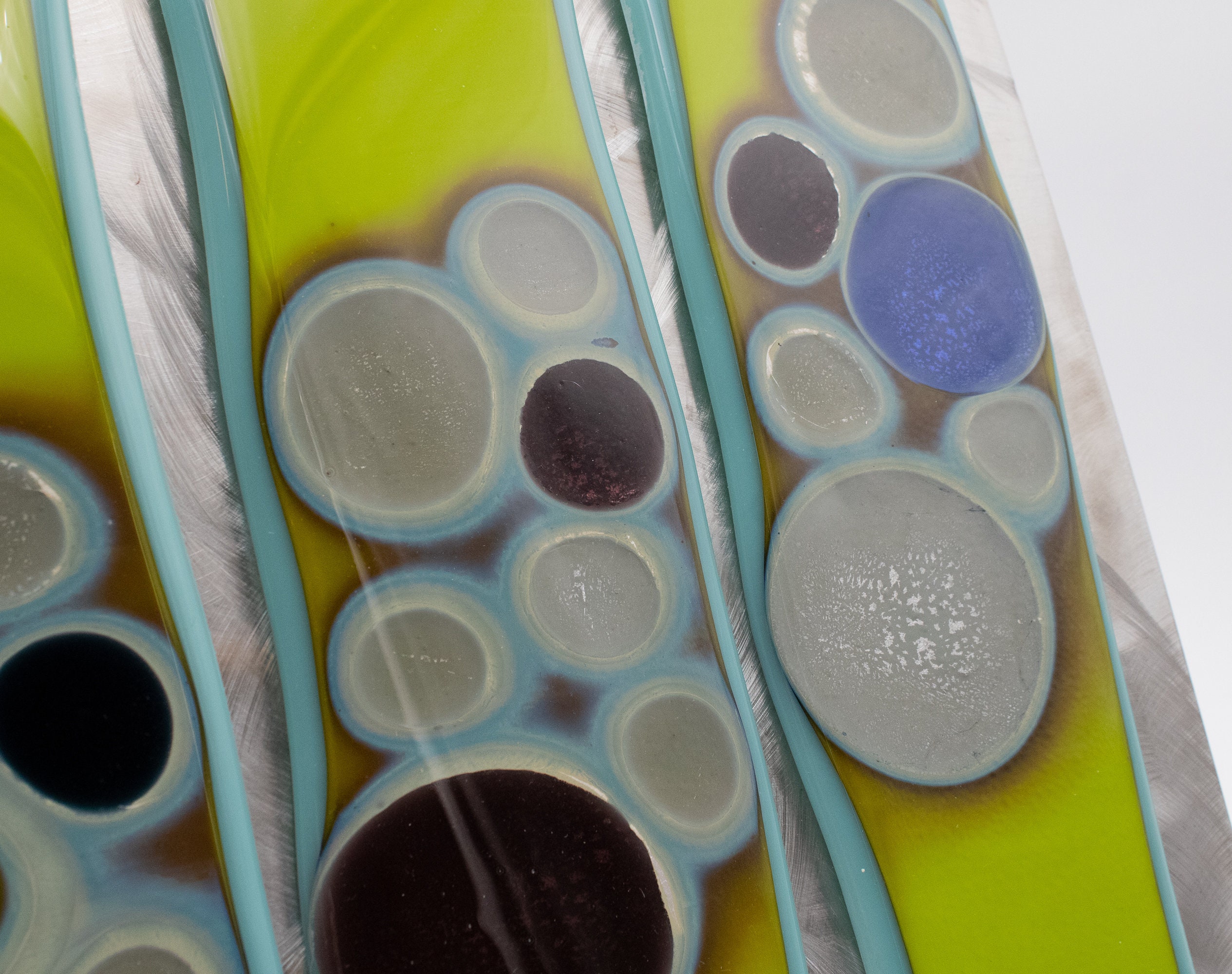 Lime Green Modern Glass and Steel Wall Art Unique Perfect for Any Room ...