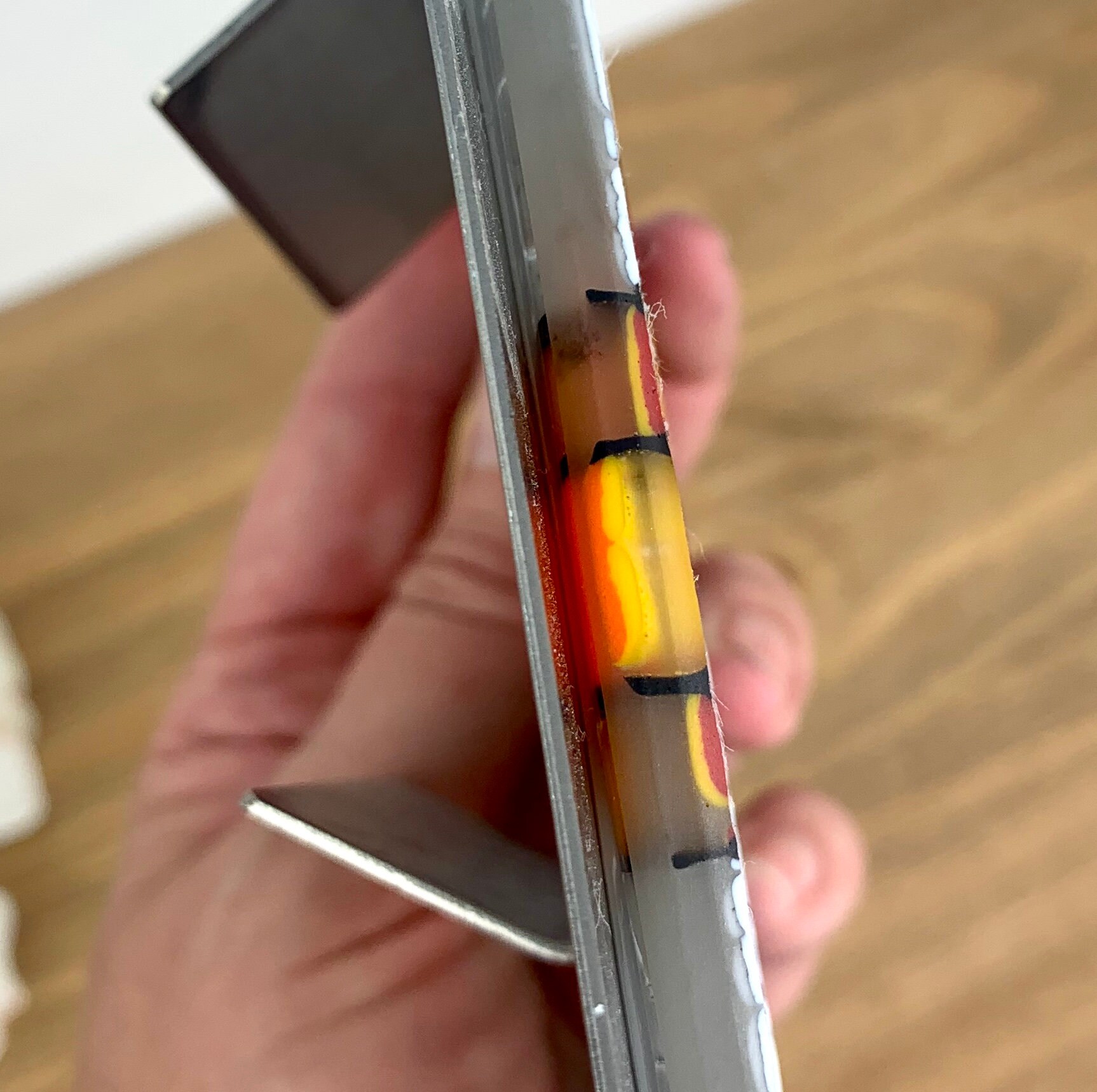 White Crackle Glass Art With Red and Orange on a 6 X 6 Steel Frame Wall ...