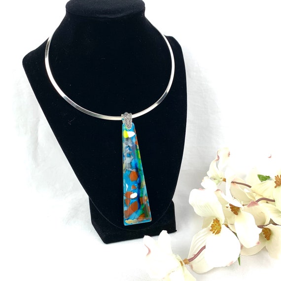 Large Glass Pendant With Free Neck Ring Included Under the | Etsy