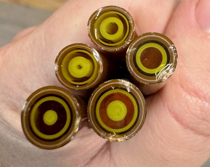 Fused Glass Murrini Cane: Orange, Yellow, White Bullseye Glass - Etsy