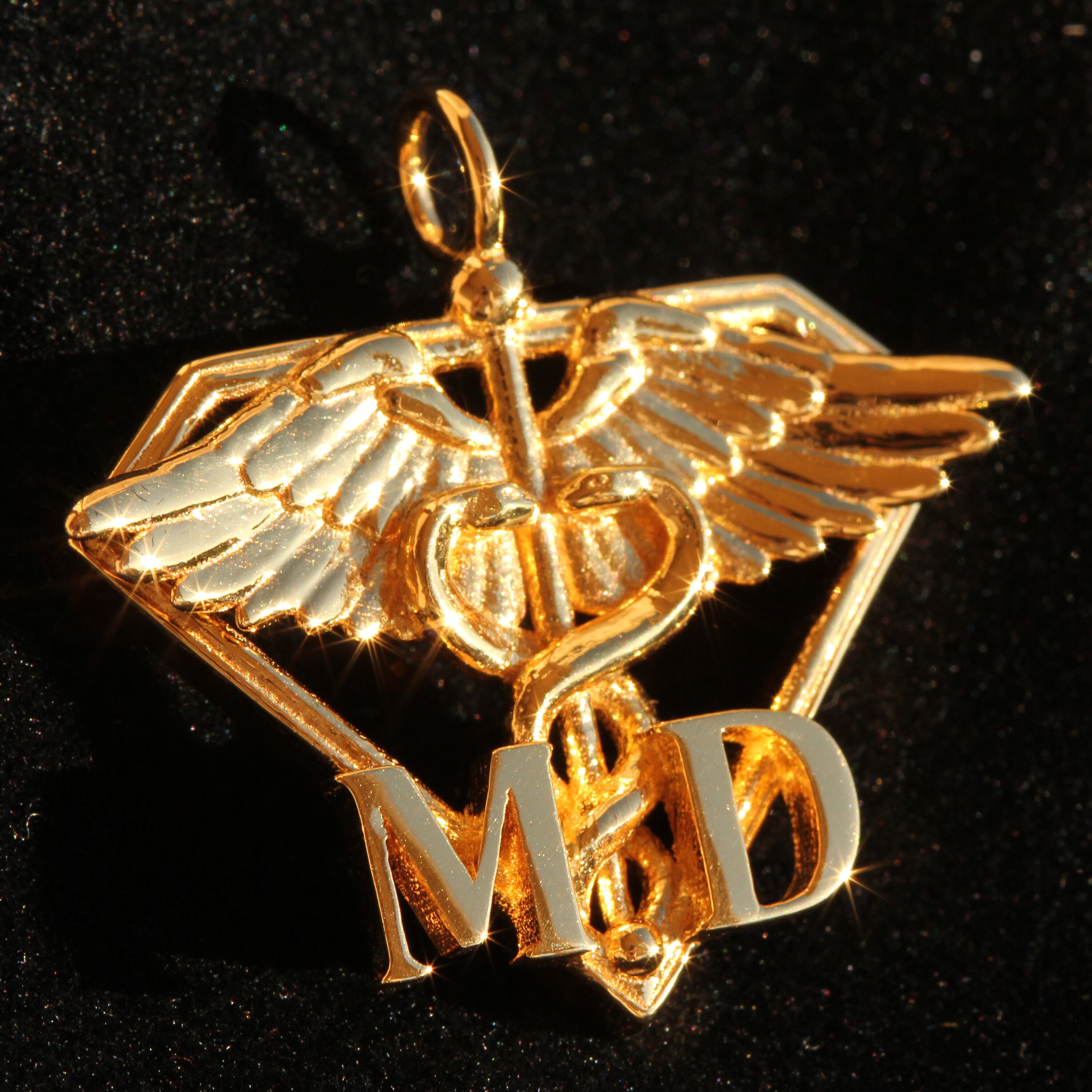Medical Pendant MD Diamond Gift for Doctor ,caduceus Jewelry Gift for ...