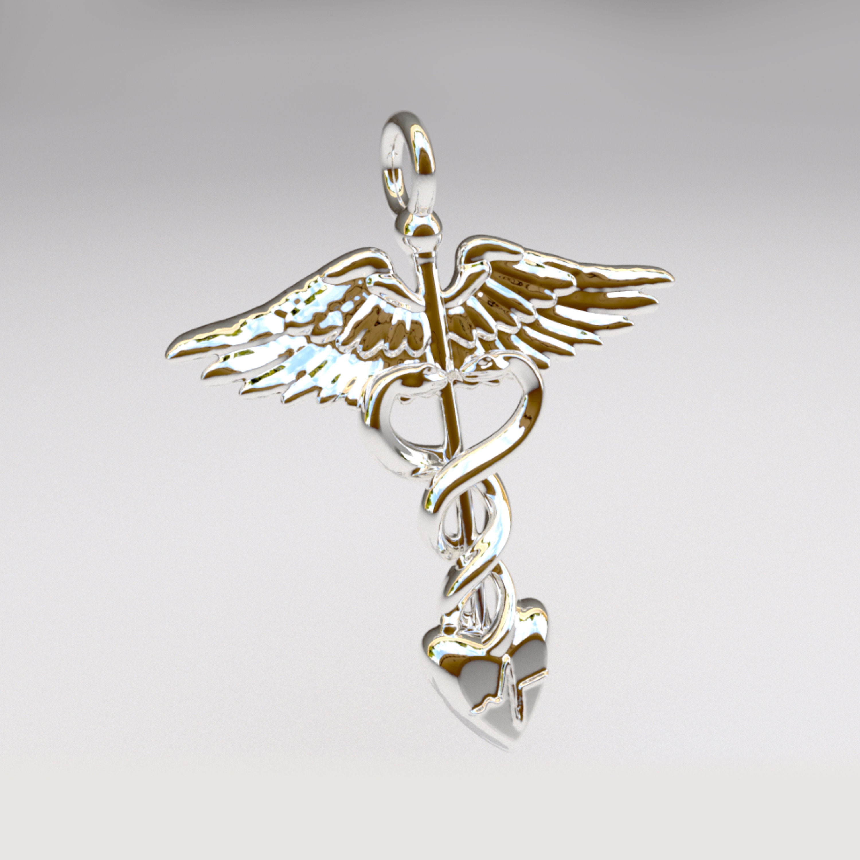 Medical Symbol, Caduceus, Doctor Gift, Cardiologist, Nurse, Silver ...