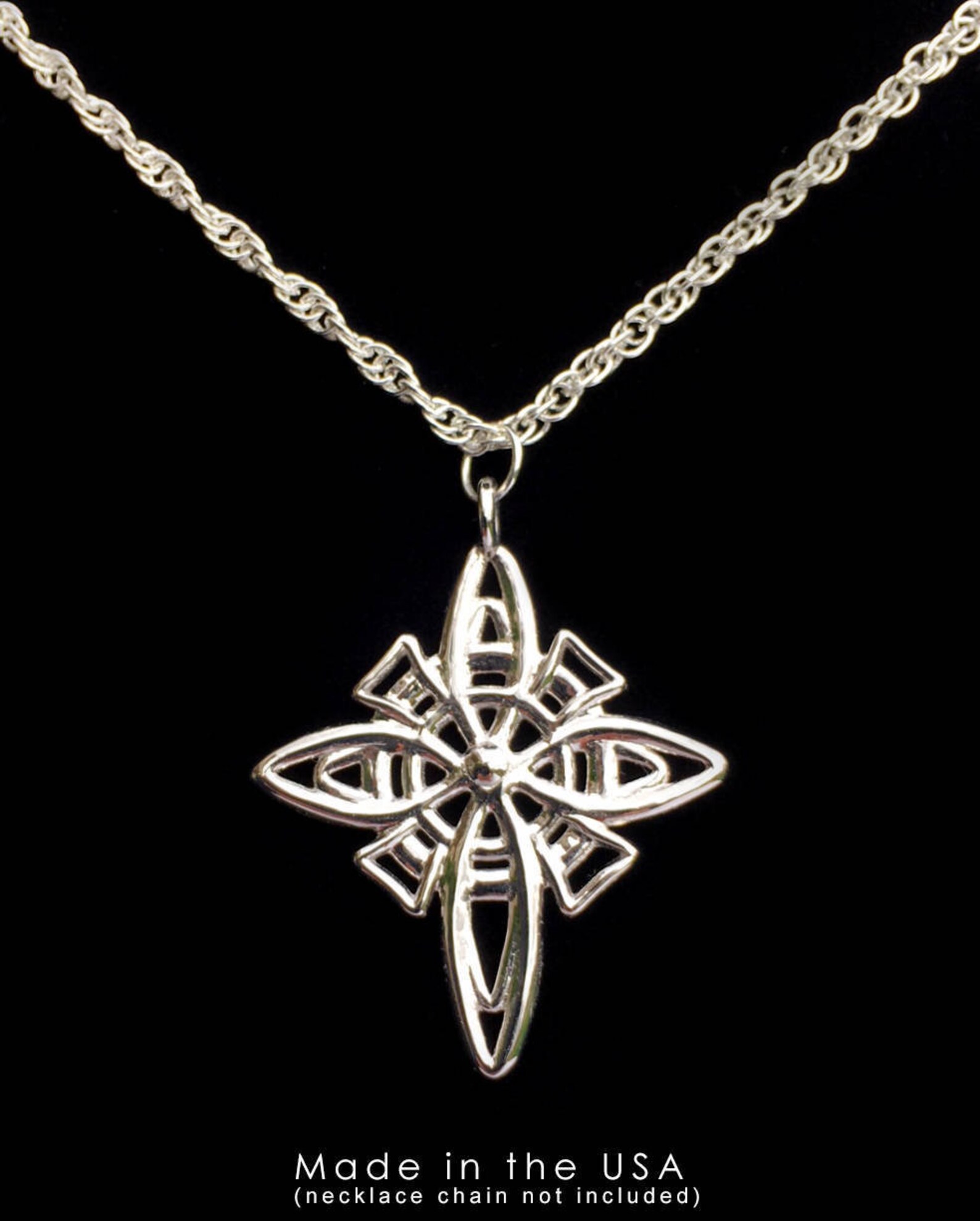 Celtic Cross Pendant White Gold Plated Rhodium Plated Charm - Etsy