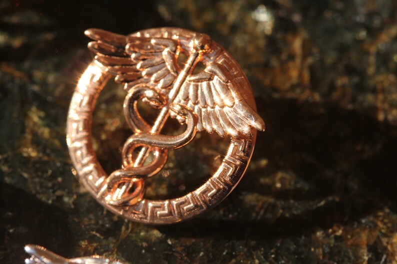 Lapel Pin, Symbol for Medicine, Rose Gold Plated, Nurses, Doctors ...