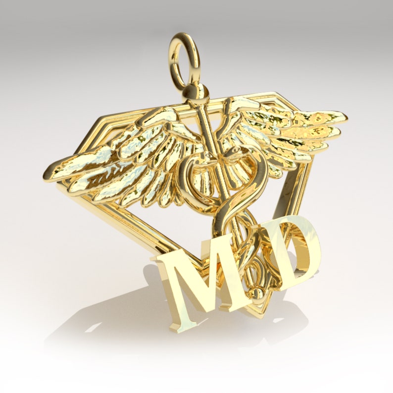 Medical Pendant MD Diamond Gift for Doctor ,caduceus Jewelry Gift for ...