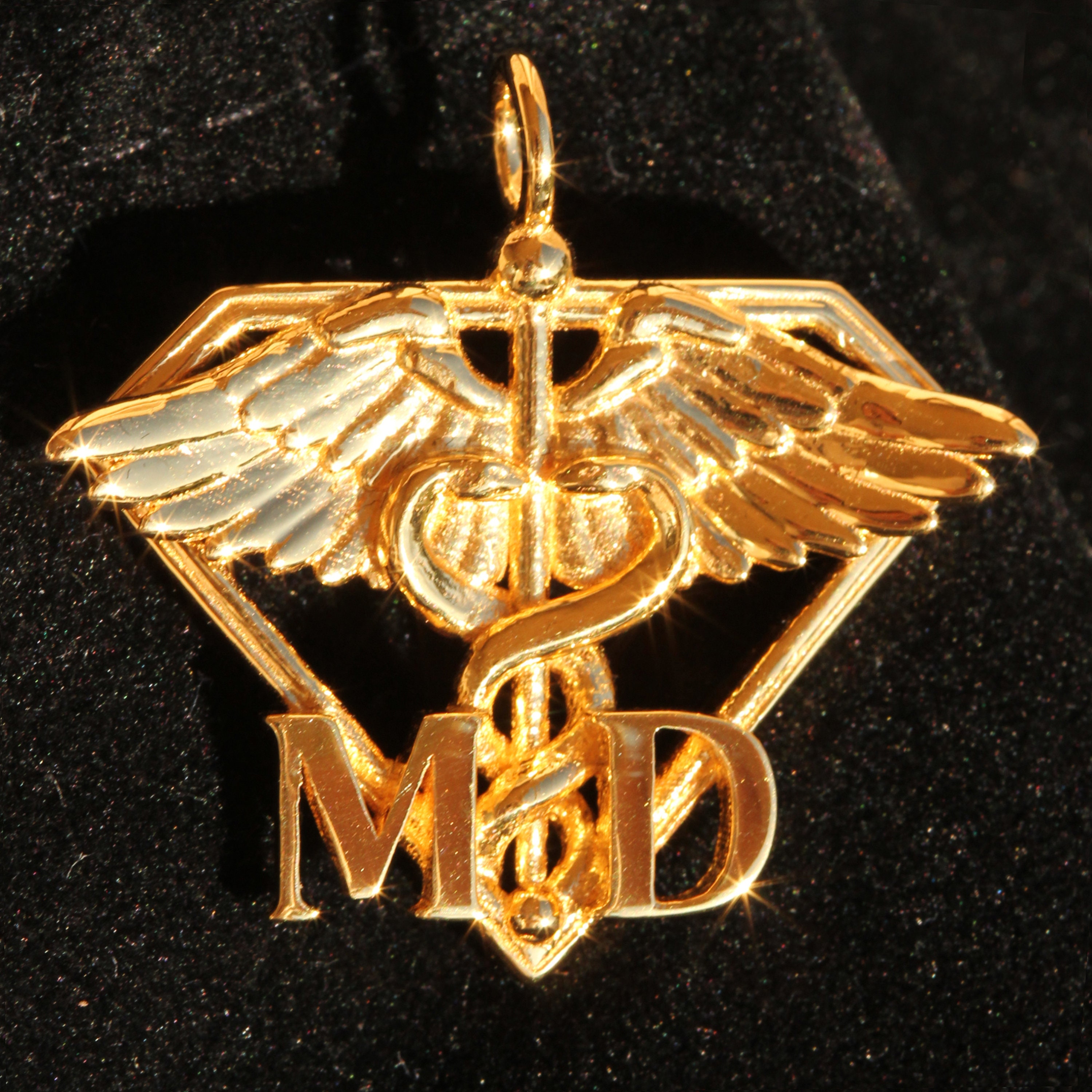 Medical Pendant MD Diamond Gift for Doctor ,caduceus Jewelry Gift for ...