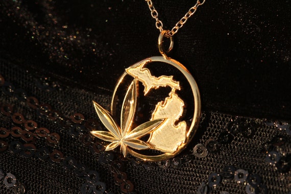 Michigan Weed Pendant Medical Marijuana Legalize Marijuana - Etsy