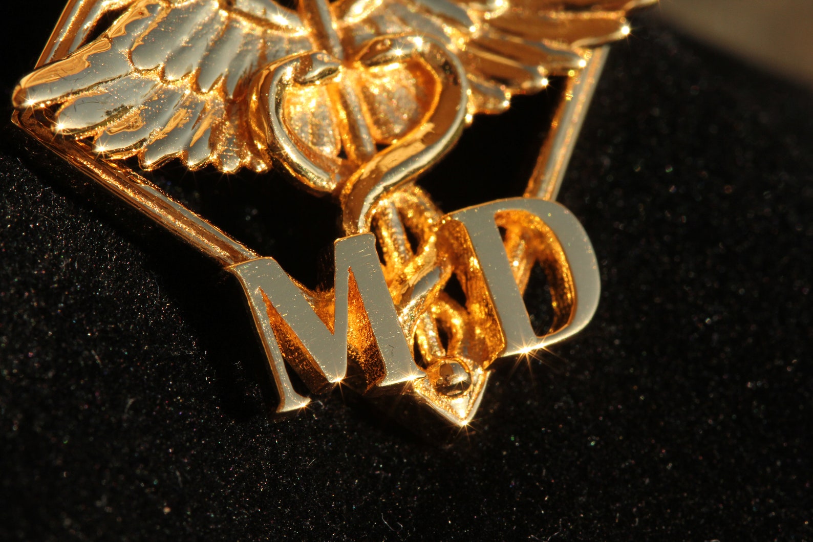 Medical Pendant MD Diamond Gift for Doctor ,caduceus Jewelry Gift for ...