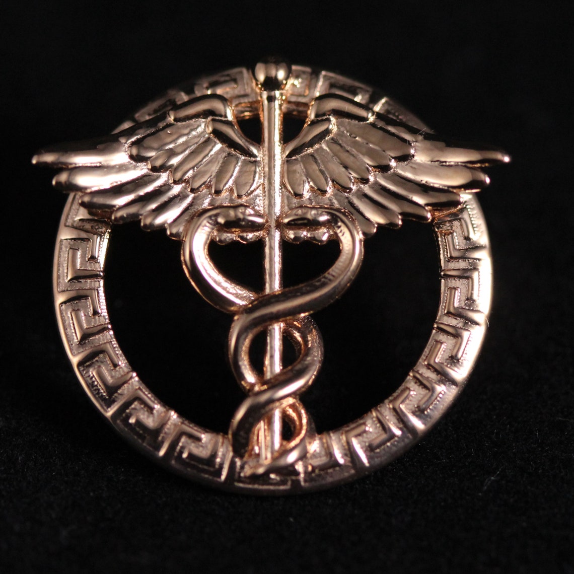 Lapel Pin, Symbol for Medicine, Rose Gold Plated, Nurses, Doctors ...