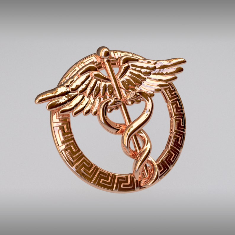 Lapel Pin, Symbol for Medicine, Rose Gold Plated, Nurses, Doctors ...