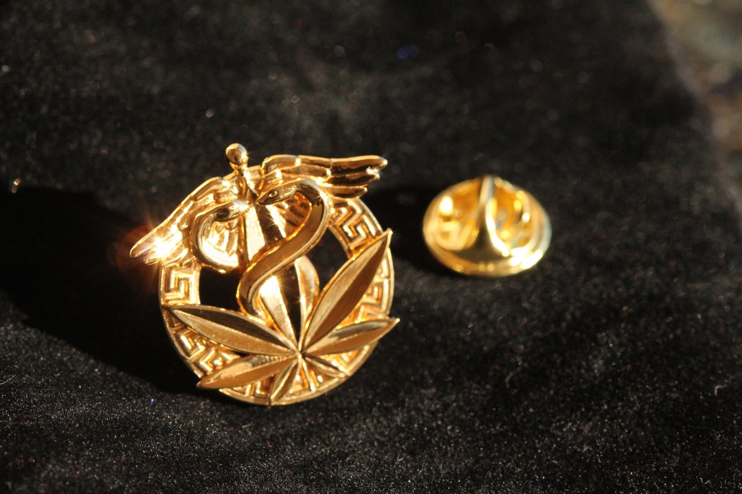 Medical Marijuana Pin, Caduceus Symbol, Winged Snake Staff, Ancient ...