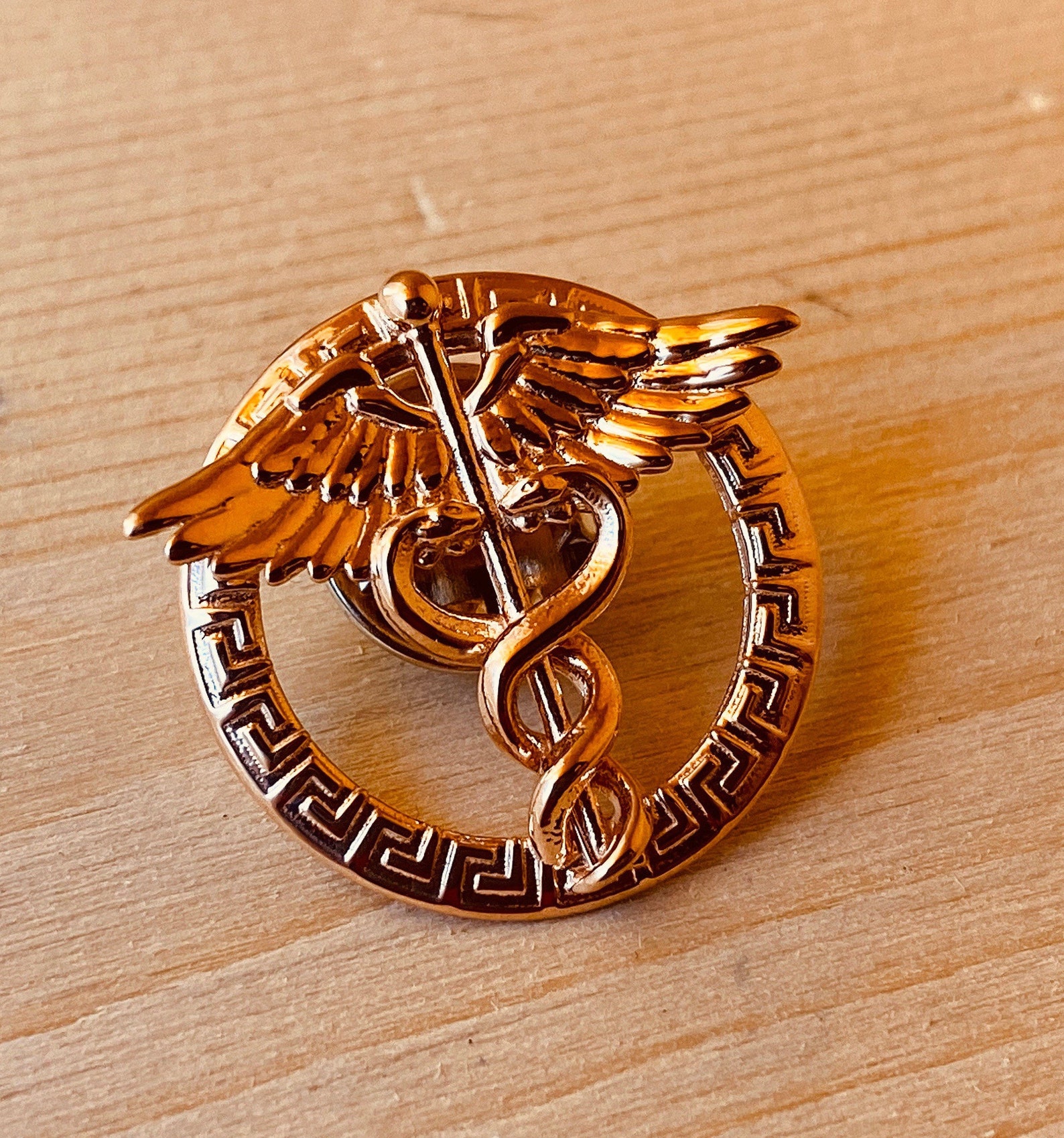 Lapel Pin, Symbol for Medicine, Rose Gold Plated, Nurses, Doctors ...