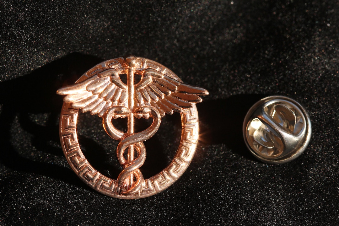 Lapel Pin, Symbol for Medicine, Rose Gold Plated, Nurses, Doctors ...